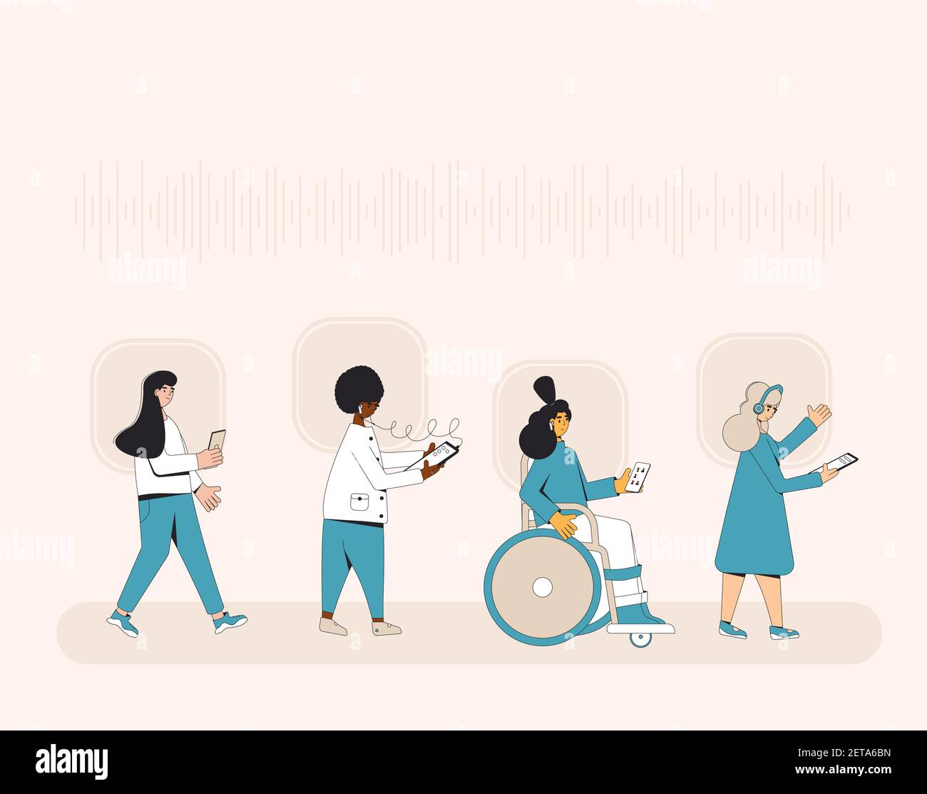 Smartphone people group multicultural Stock Vector Images - Alamy