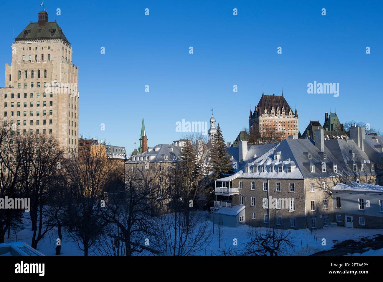 Old Quebec City downtown in winter Stock Photo - Alamy