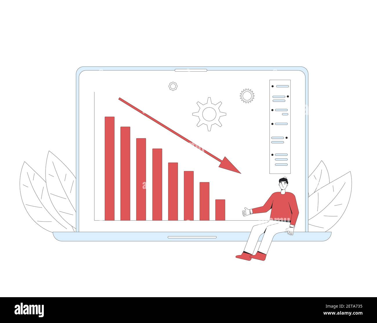 Stock market crash. Investment global crisis concept. Young man with ...