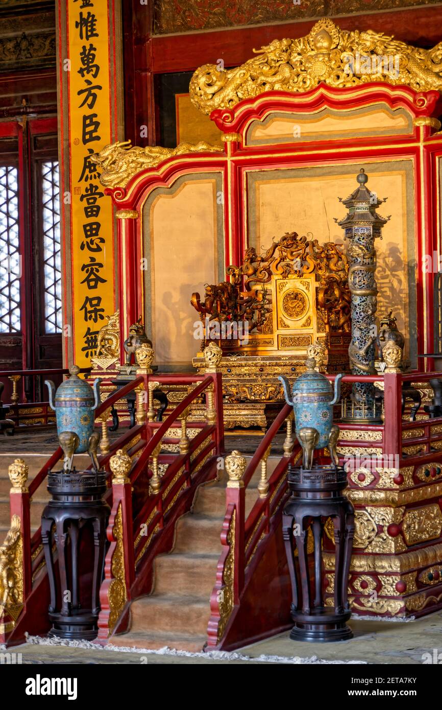 Beijing, China. 2nd June, 2017. Emperors Throne in the Hall of ...