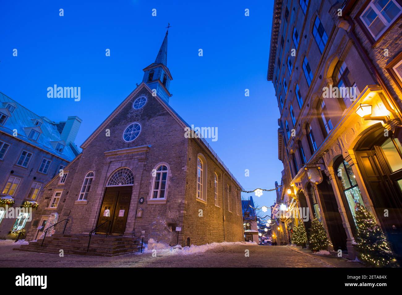 Old Quebec City downtown in winter Stock Photo - Alamy
