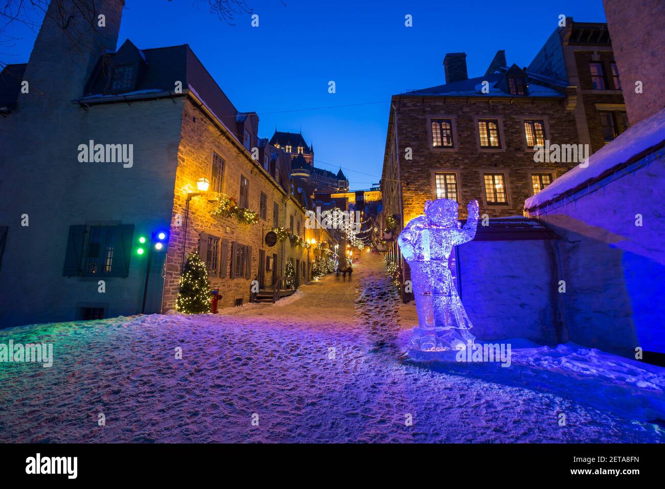 Old Quebec City downtown in winter Stock Photo - Alamy