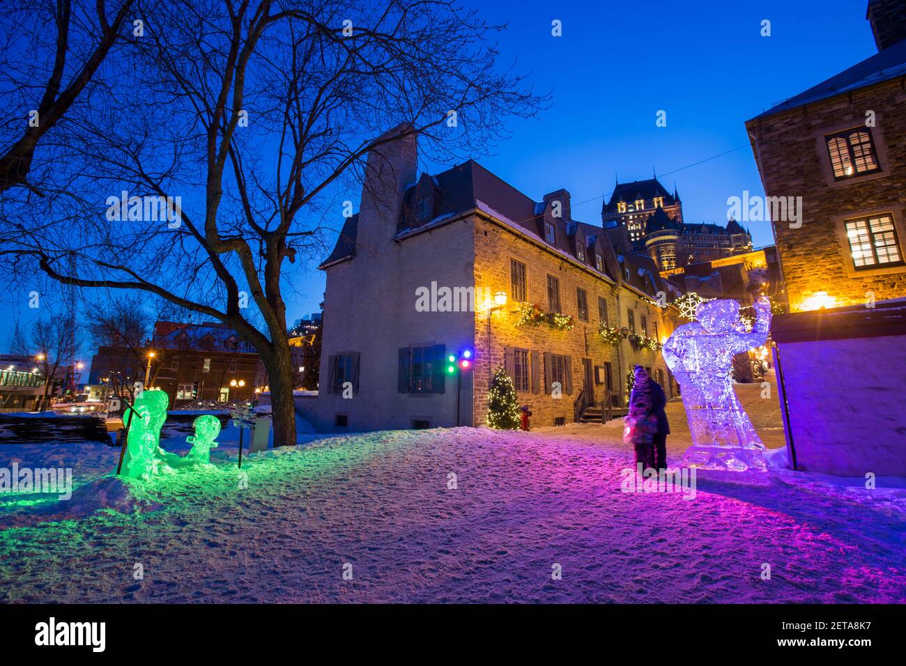 Old Quebec City downtown in winter Stock Photo - Alamy