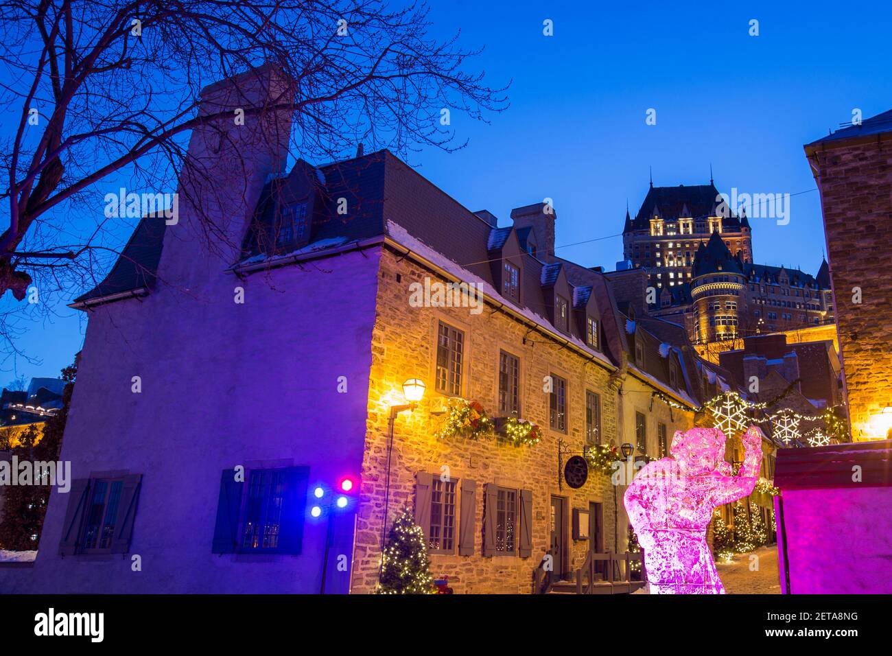Old Quebec City downtown in winter Stock Photo - Alamy