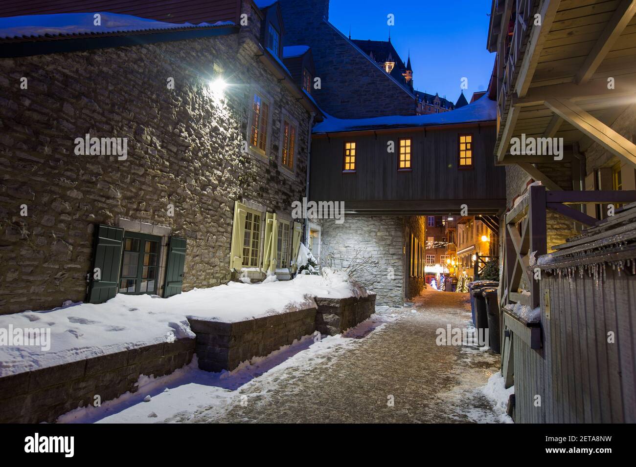 Old Quebec City downtown in winter Stock Photo - Alamy
