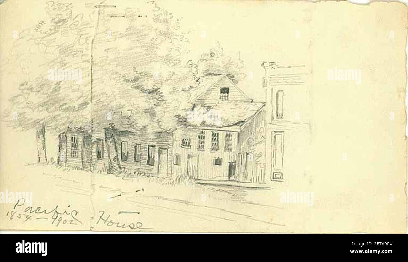 Pencil sketch of the Pacific house, Olympia, 1902 Stock Photo - Alamy