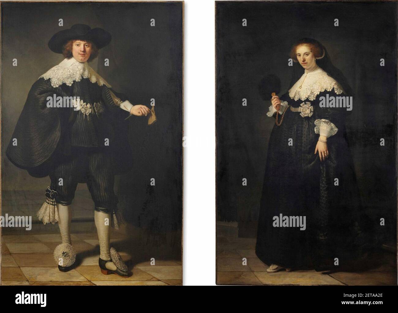 Pendant portraits of Maerten Soolmans and Oopjen Coppit Stock Photo - Alamy