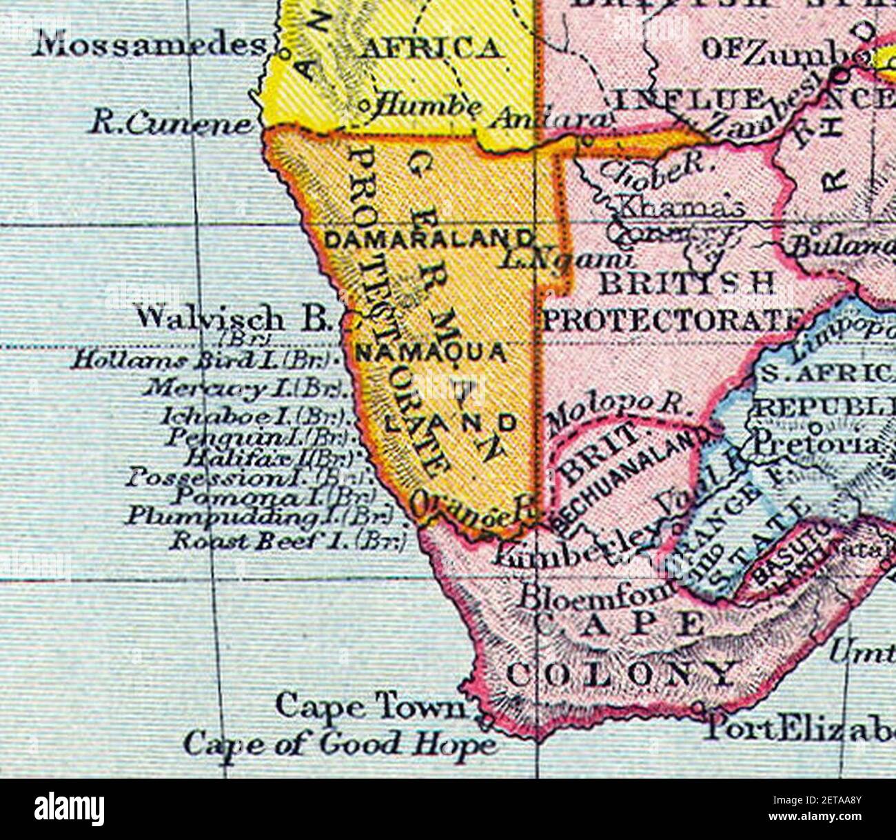 Penguin Islands on 1897 map Stock Photo - Alamy