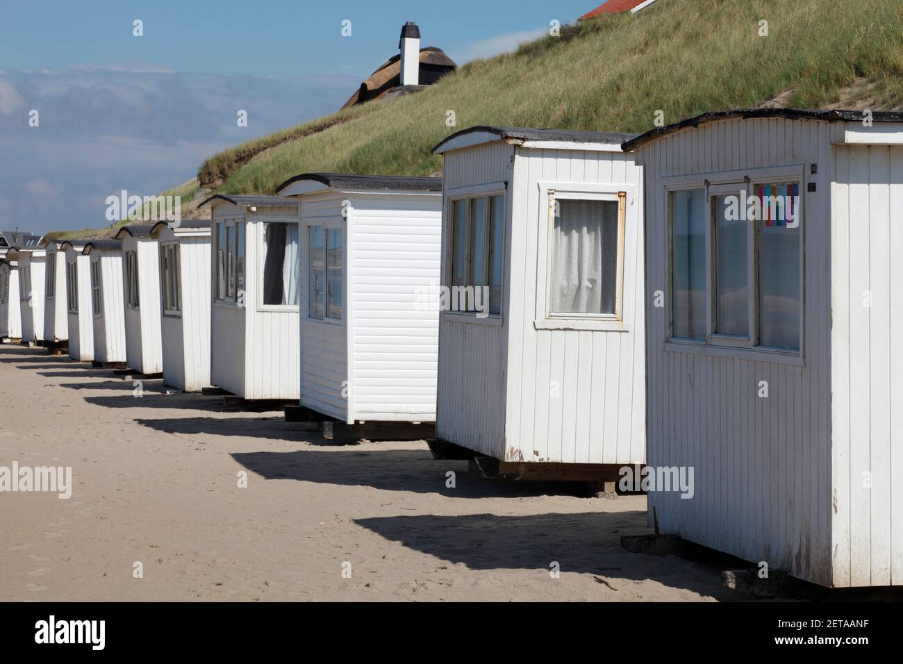 beach huts in Løkken, Denmark Stock Photo - Alamy
