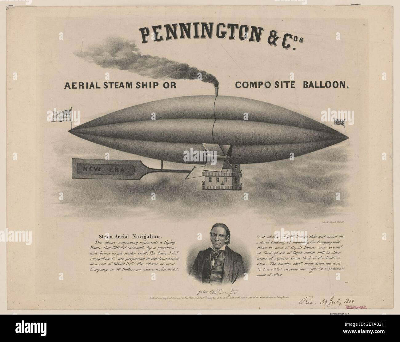 Pennington & Cos. aerial steam ship or composite ballon - lith. of P.S ...