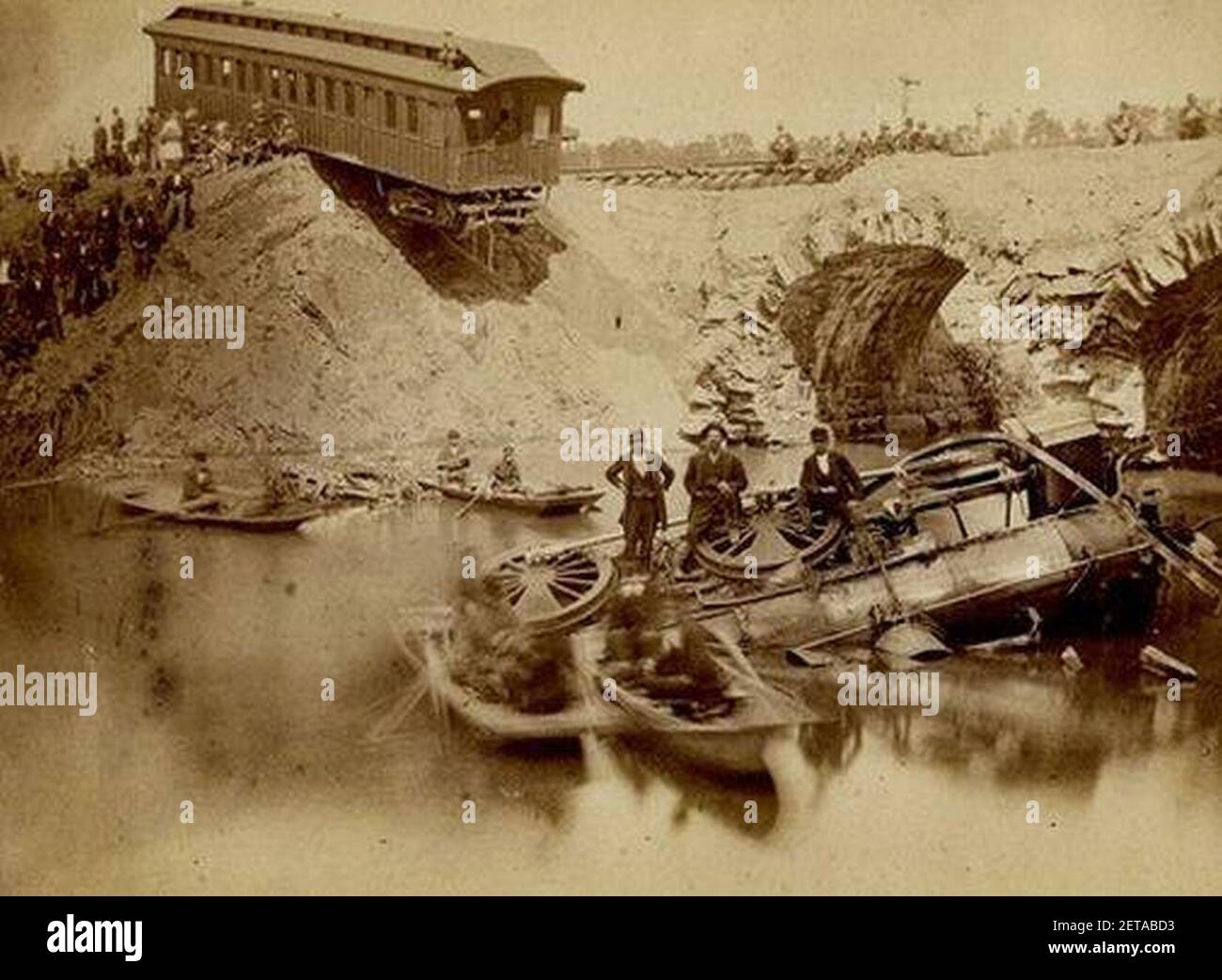 Pennsylvania Railroad Train Wreck at Quequacommissicong Creek on ...