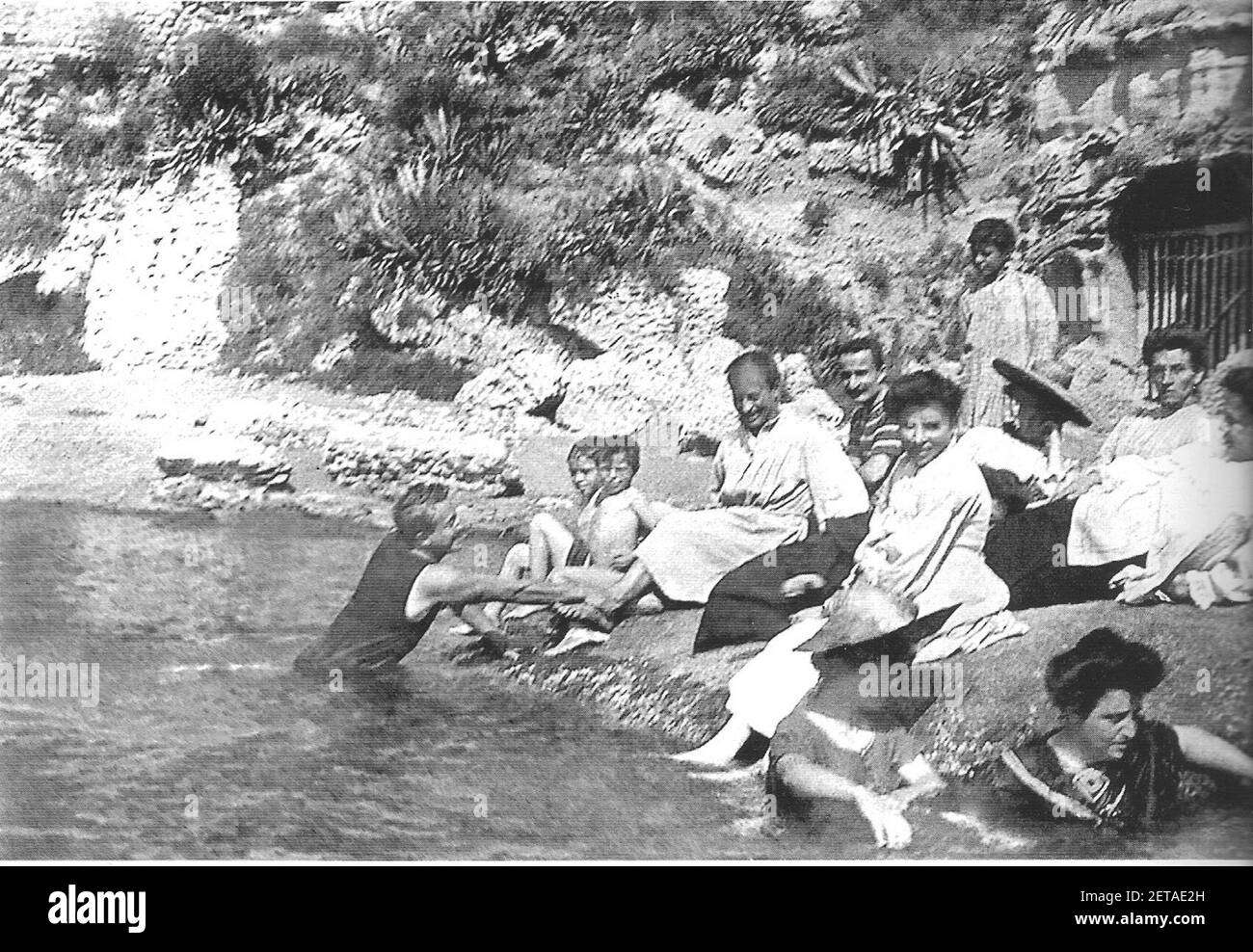 People bathing in Posillipo, Naples 1890s Stock Photo - Alamy