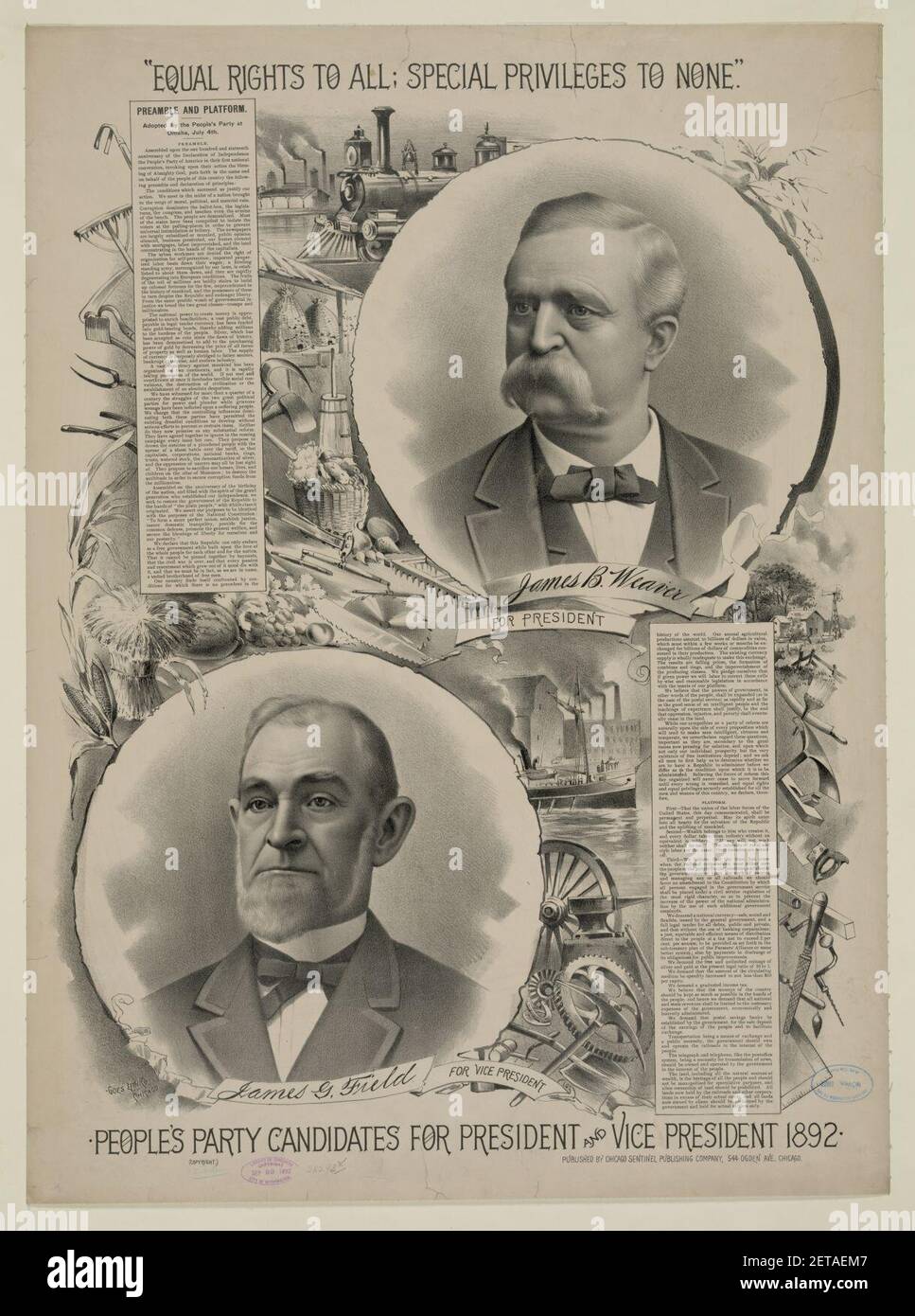 People's party candidates for president and vice president 1892 Stock ...