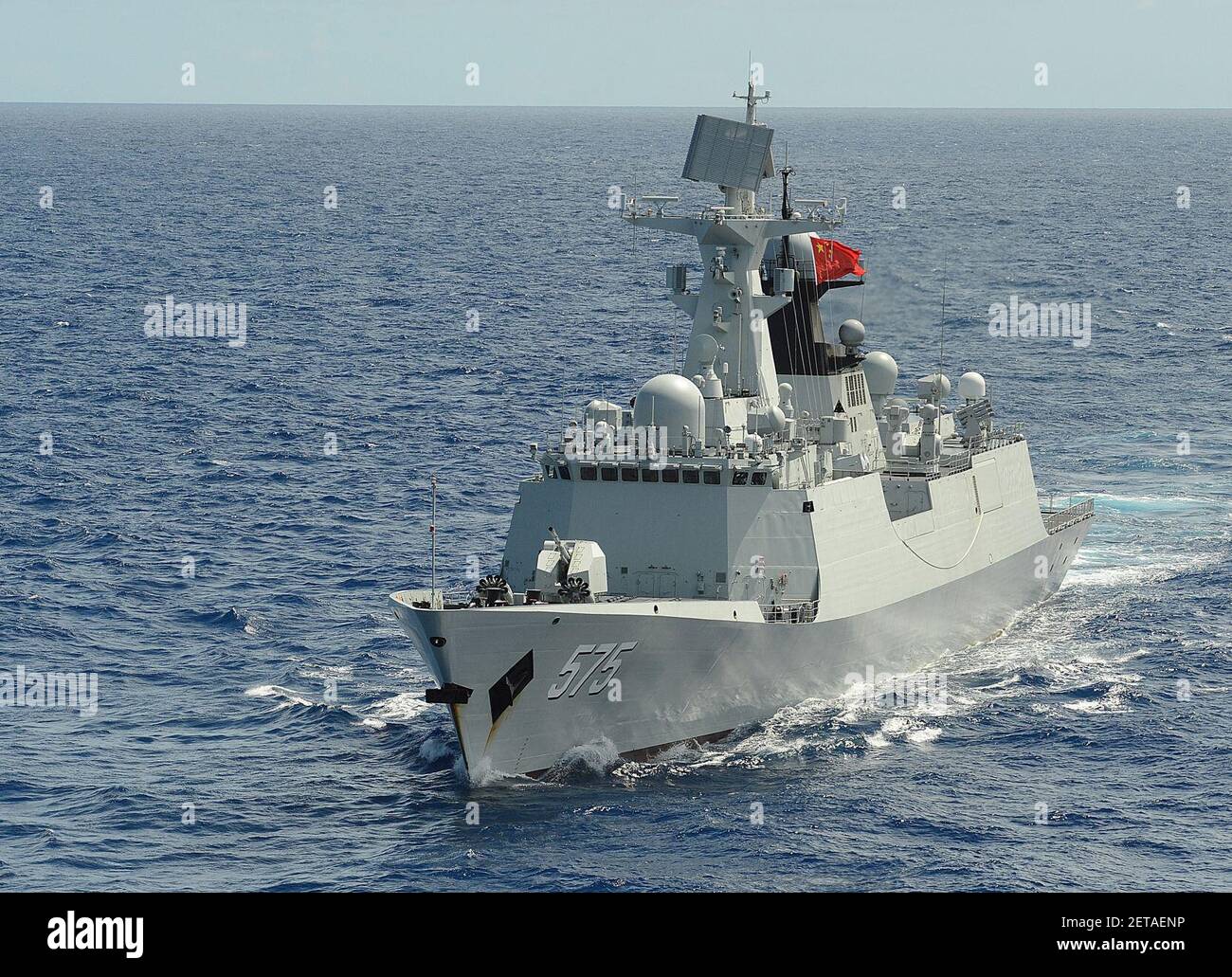 People's Liberation Army (Navy) frigate PLA(N) Yueyang (FF 575) steams ...