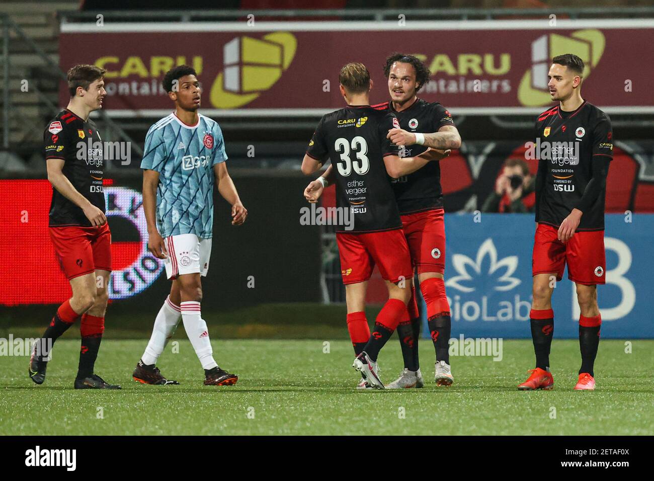 ROTTERDAM, NETHERLANDS - MARCH 1: Team of Excelsior celebrating goal of ...