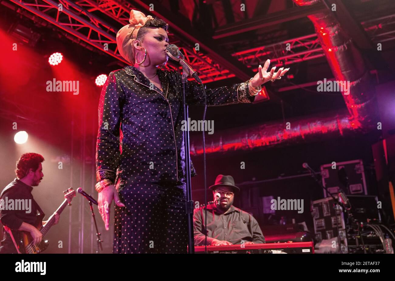April 7, 2016: Singer and actress Andra Day and band performs Live at ...