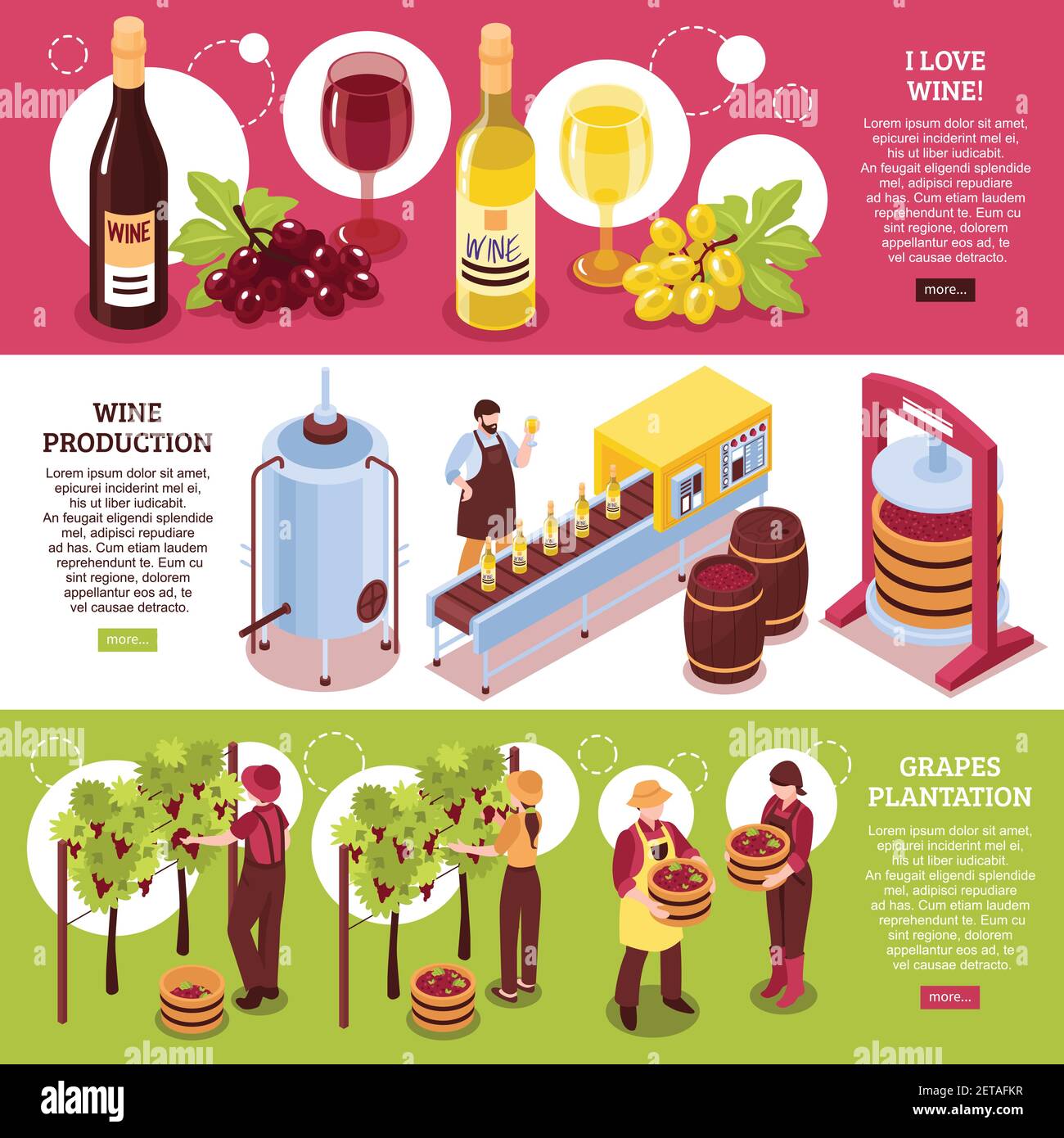 Pressing grapes for red wine Stock Vector Images - Alamy