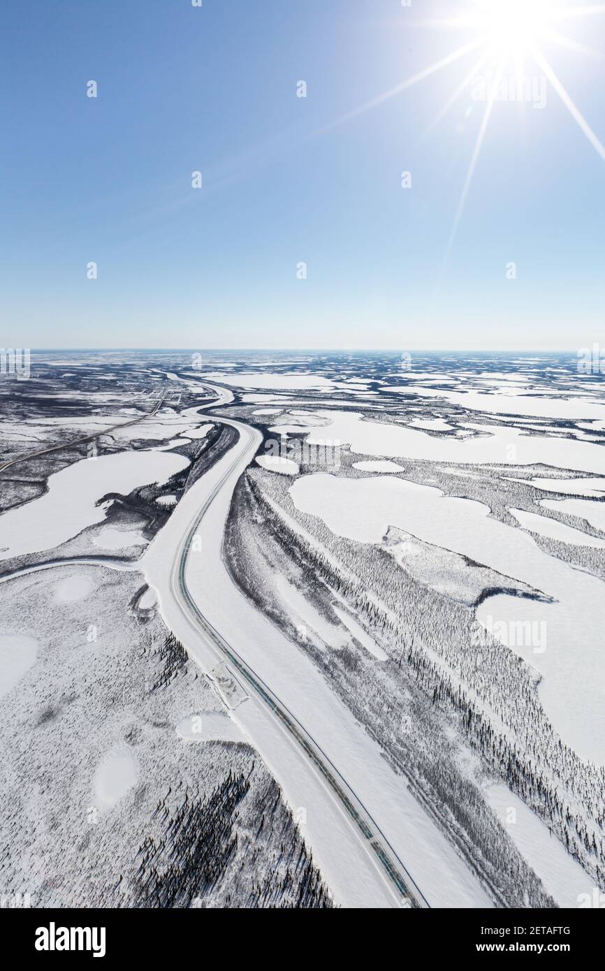 Mackenzie delta ice road hi-res stock photography and images - Alamy