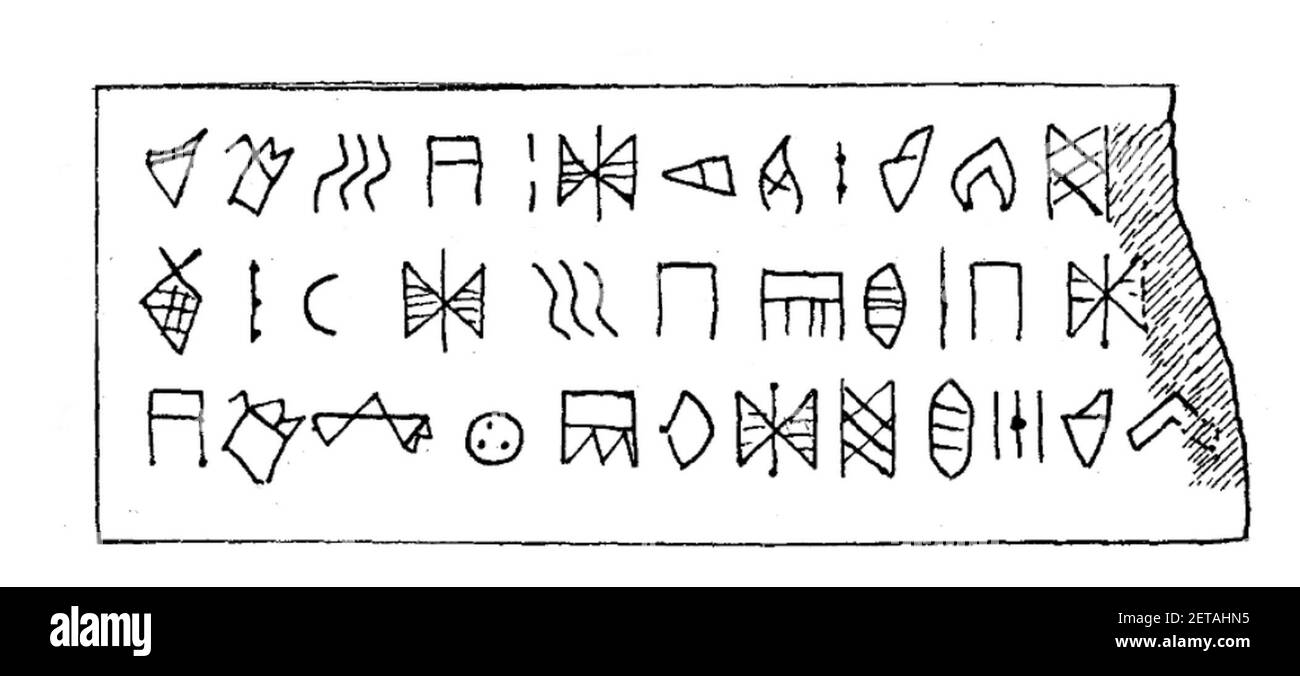 Perforated stone Transcript of the Linear Elamite inscription Stock ...
