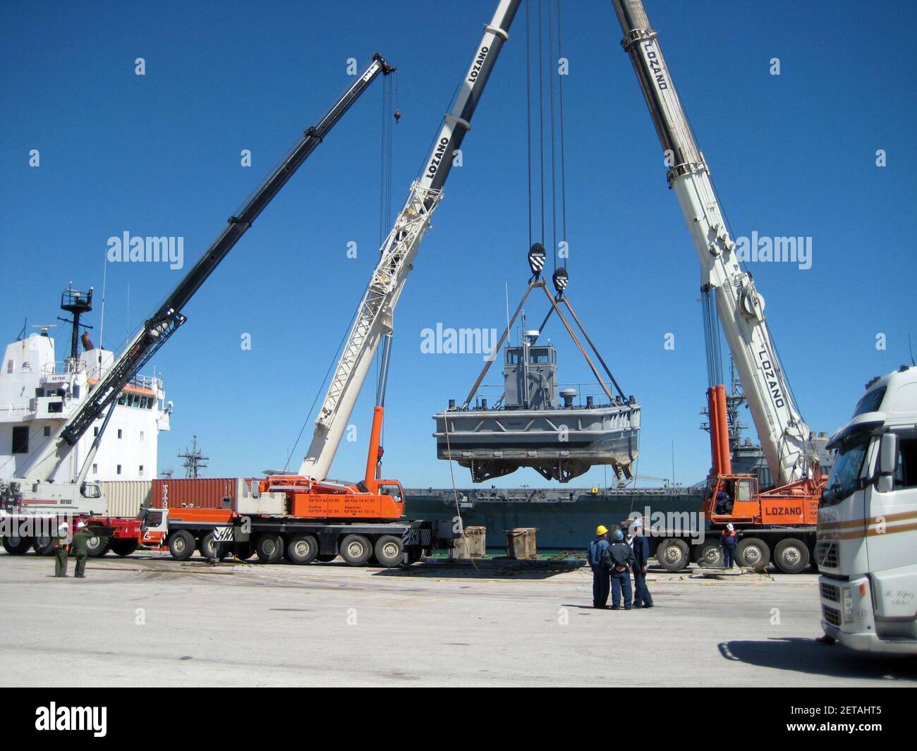 Performing utility boat functions Stock Photo - Alamy
