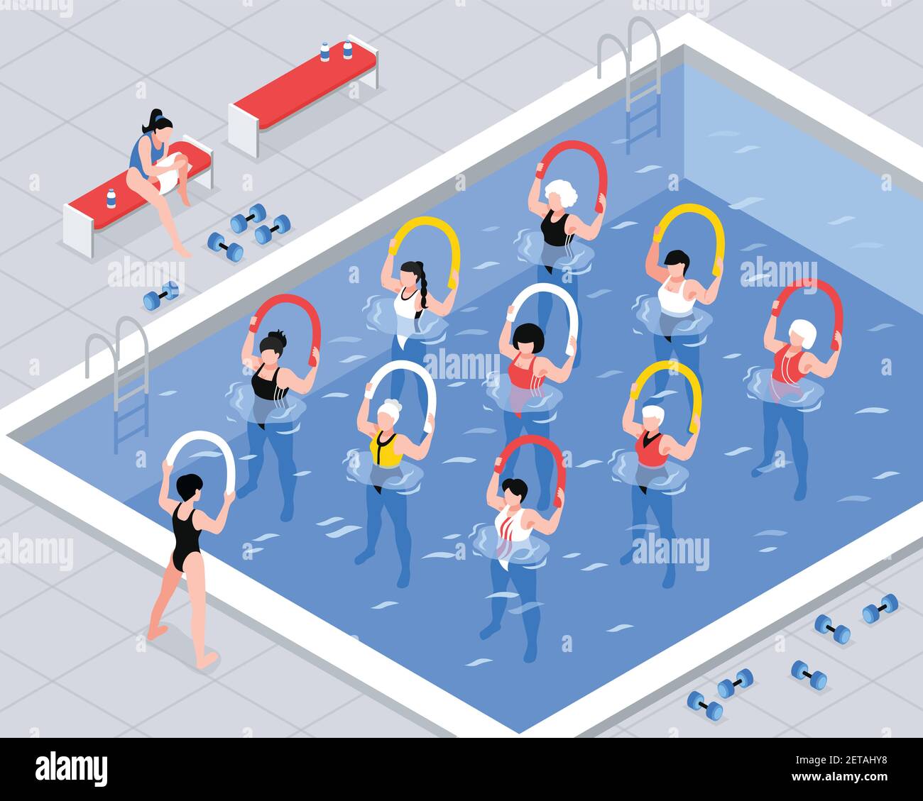 Water Aerobics Cartoon