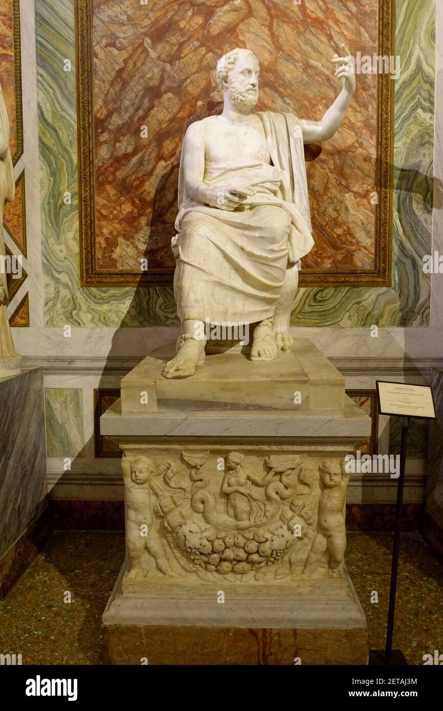 Periander as a Greek scholar, Roman, head 130-140 AD, statue 1st ...