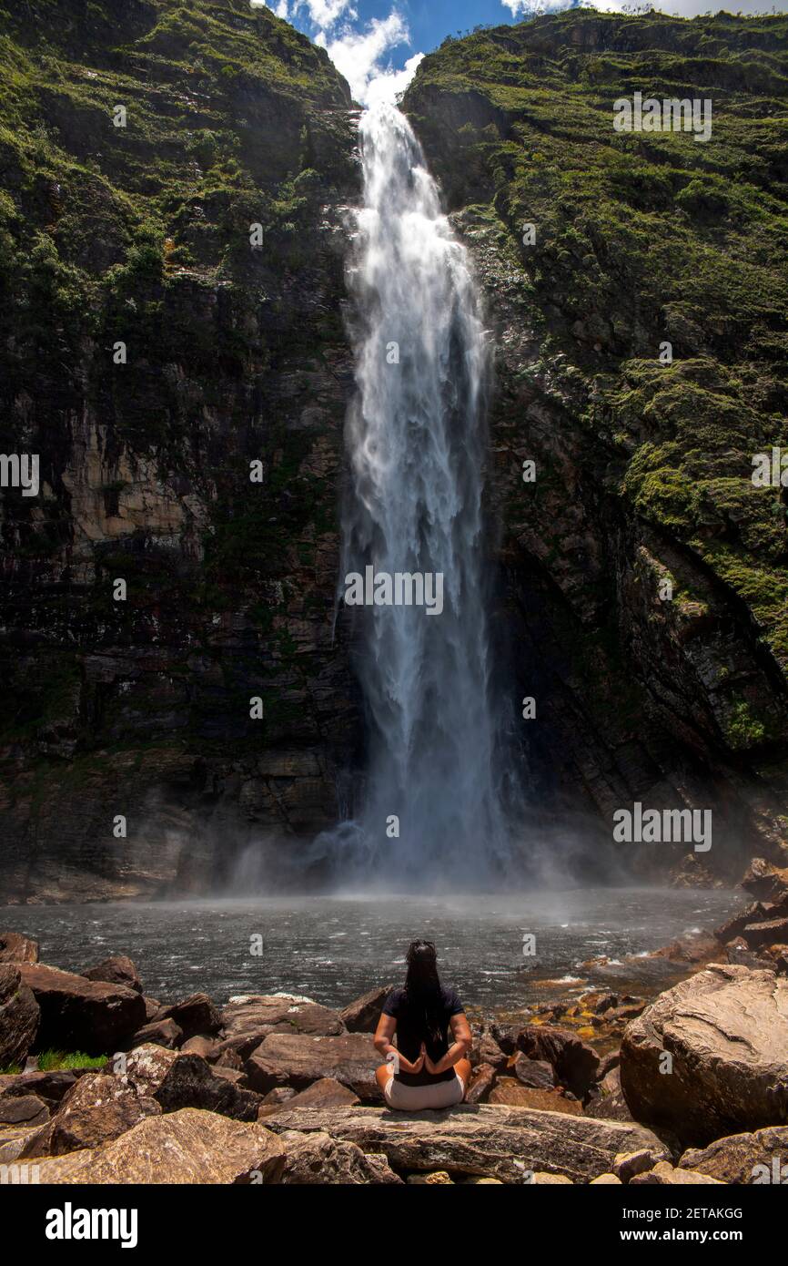 Casca D'anta waterfall at São Francisco river, Serra da Canastra ...