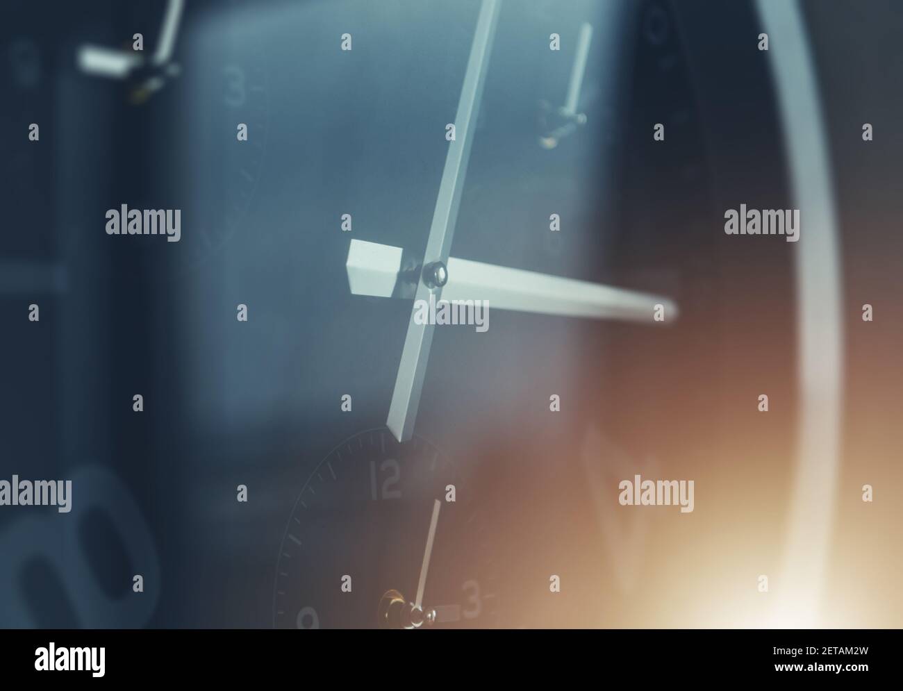 Industrial Type Wall Clock Close Up. Five Past Three Time Stock Photo ...