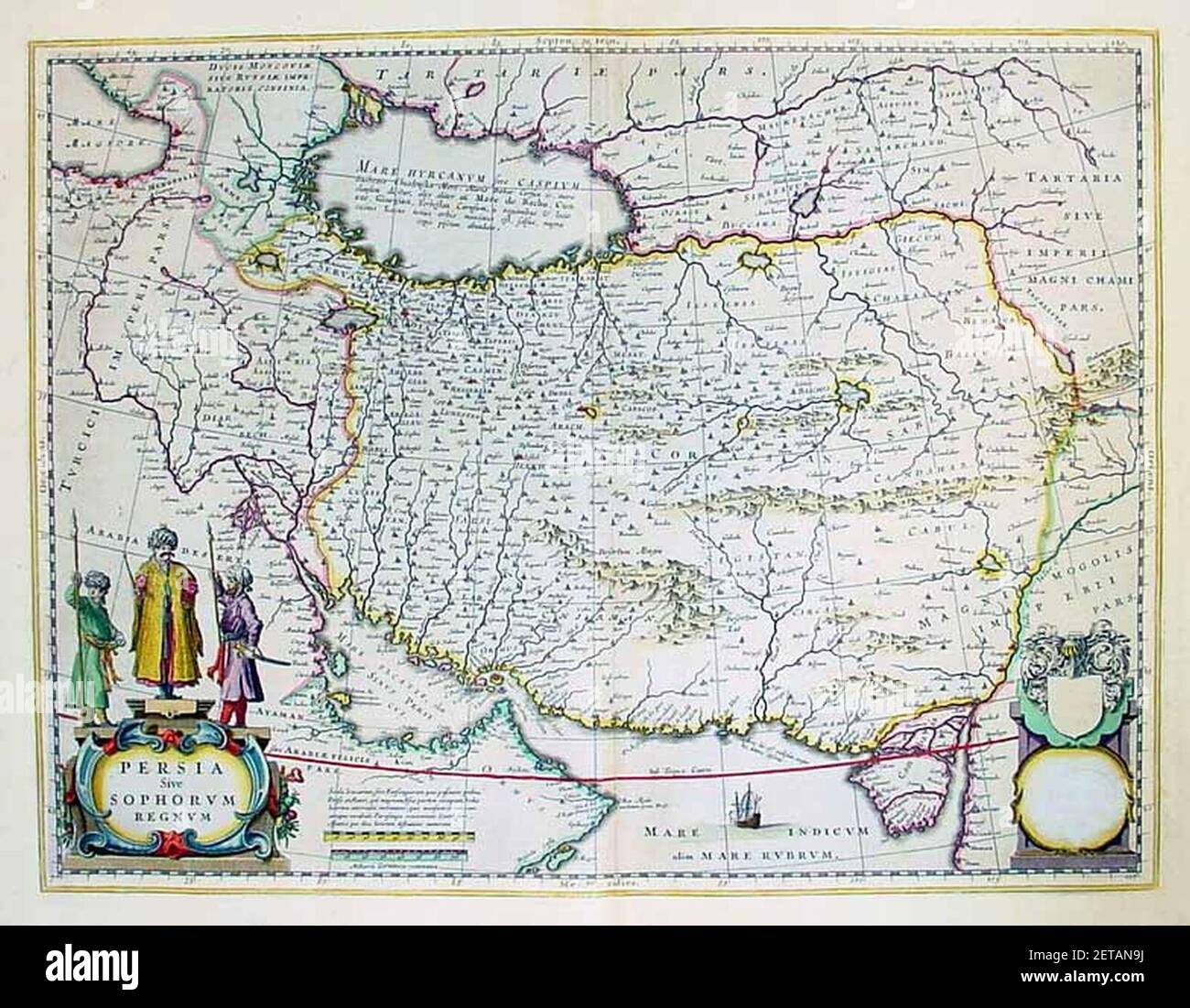 Persian Empire map 1650 Stock Photo - Alamy