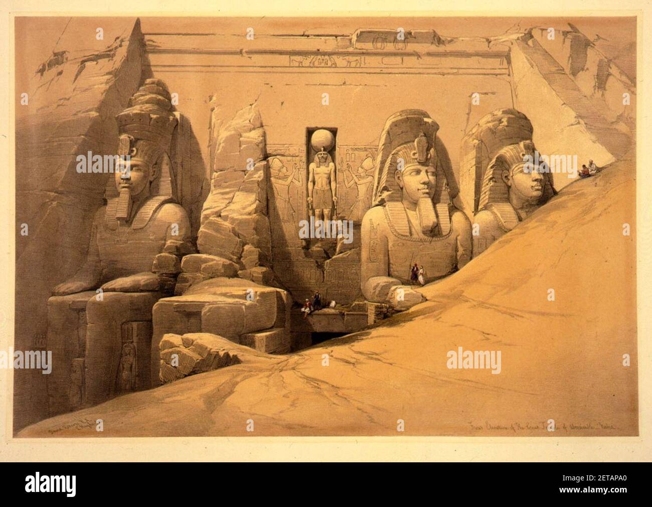 Perspective front of the Temple of Aboo-symbol -David Roberts Stock ...