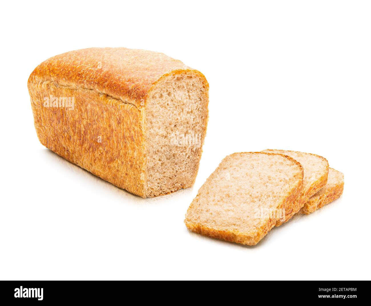 Baked bread sliced. Isolated on white background Stock Photo - Alamy