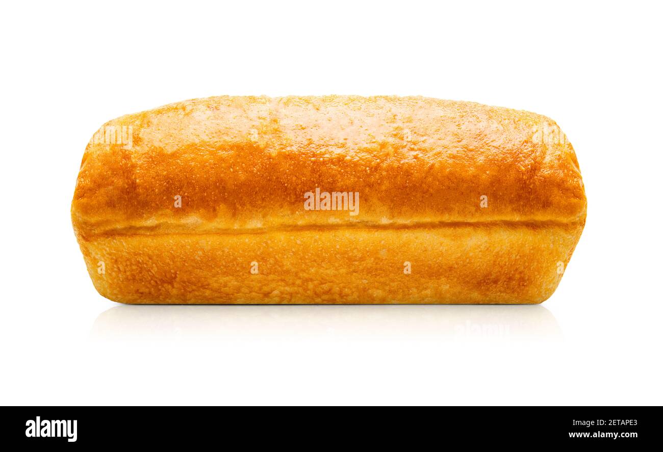 Baked block bread isolated on white background. Top view Stock Photo ...