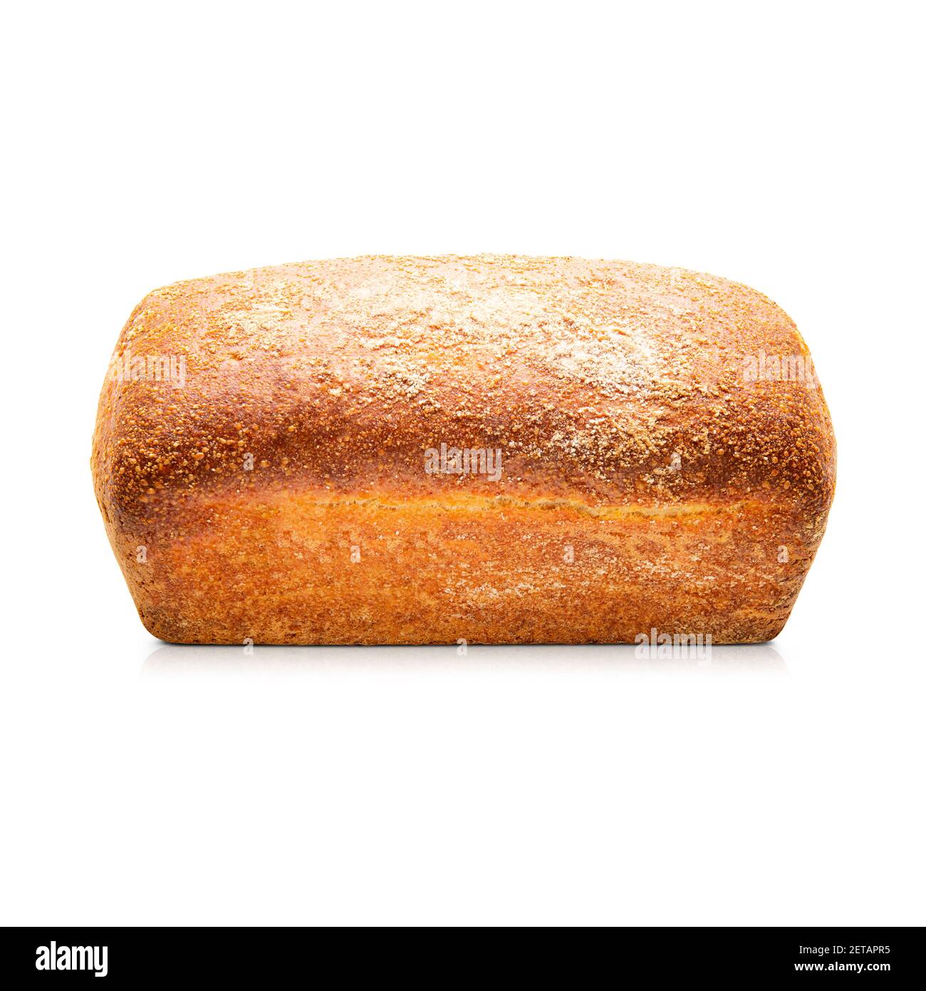 Baked block bread isolated on white background. Top view Stock Photo ...