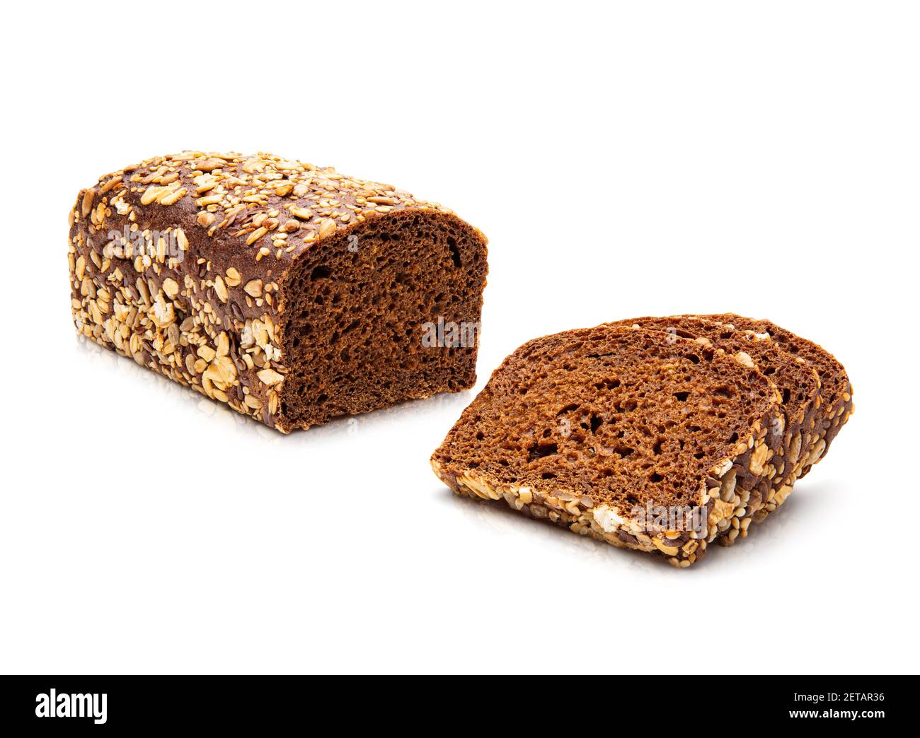 Rye malt bread sliced. Isolated on white background Stock Photo - Alamy