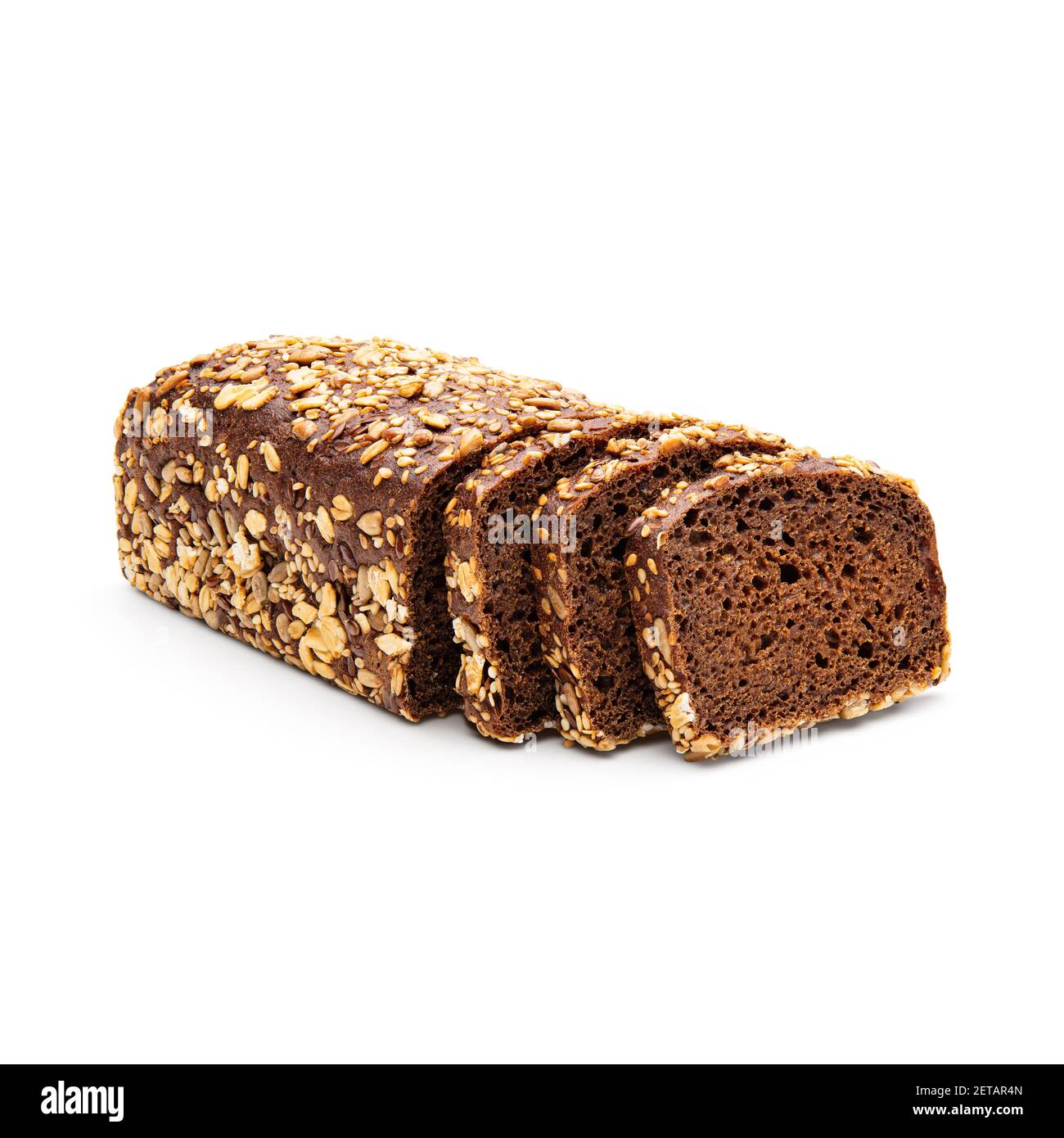 Rye malt bread sliced. Isolated on white background Stock Photo - Alamy