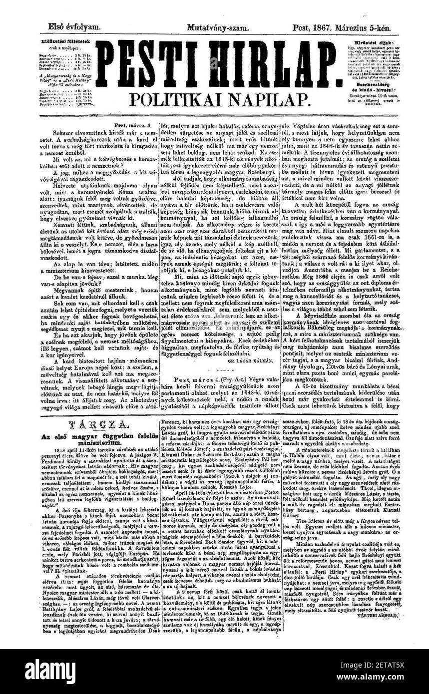 Pesti hírlap hi-res stock photography and images - Alamy