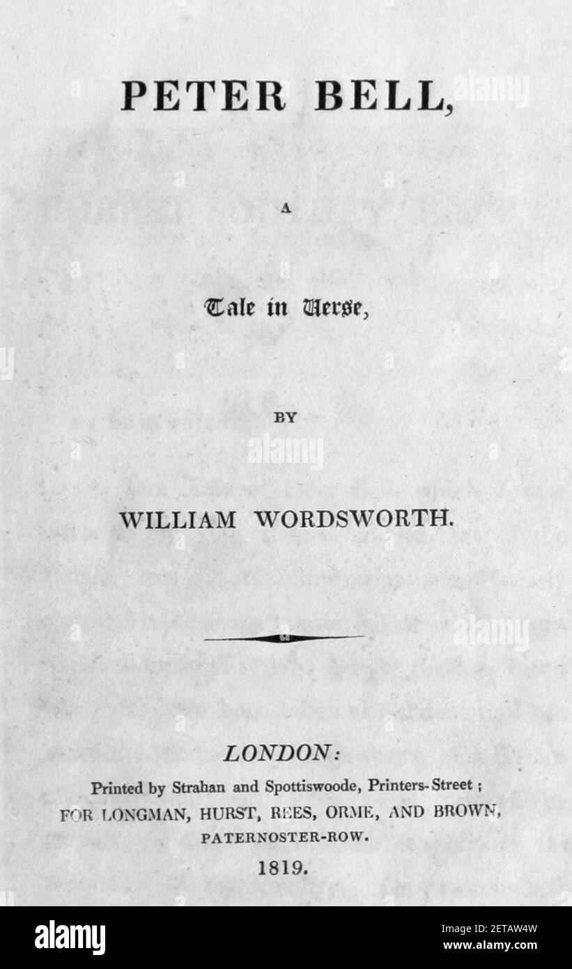 Peter Bell 1819 Stock Photo - Alamy