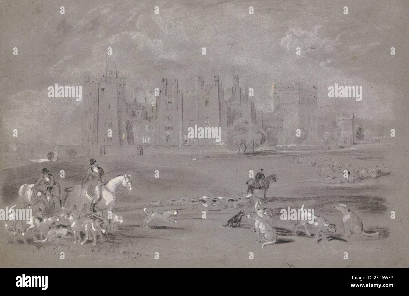 Peter DeWint - A Meet in the grounds of Raby Castle Stock Photo - Alamy