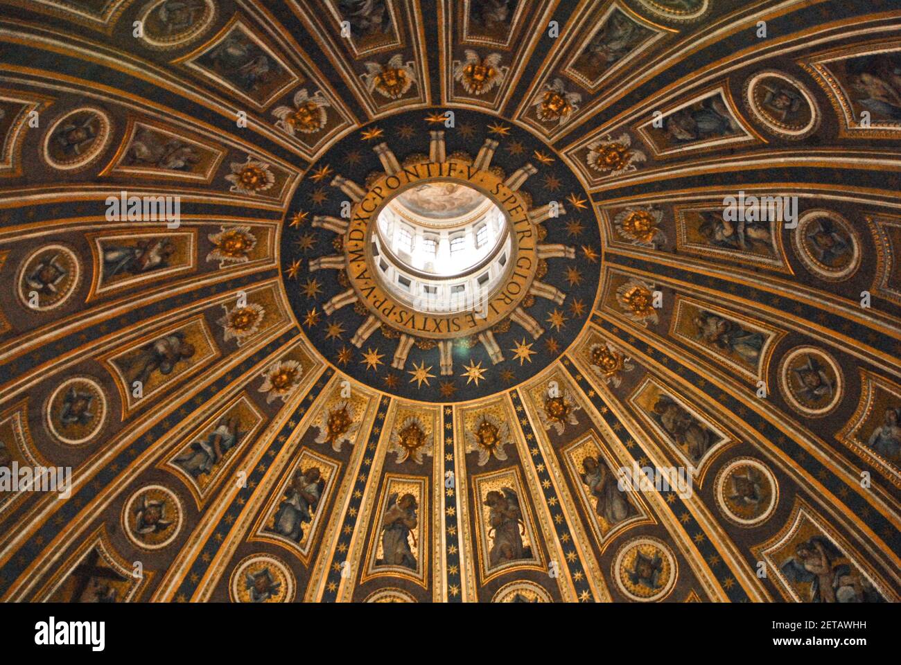 St. Peter's Basilica, view of the dome from the inside, Vatican City ...