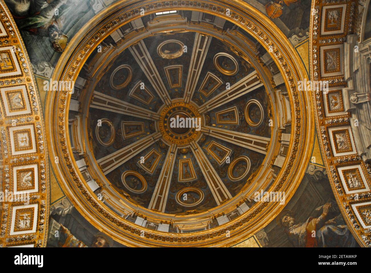 St. Peter's Basilica, view of the dome from the inside, Vatican City ...