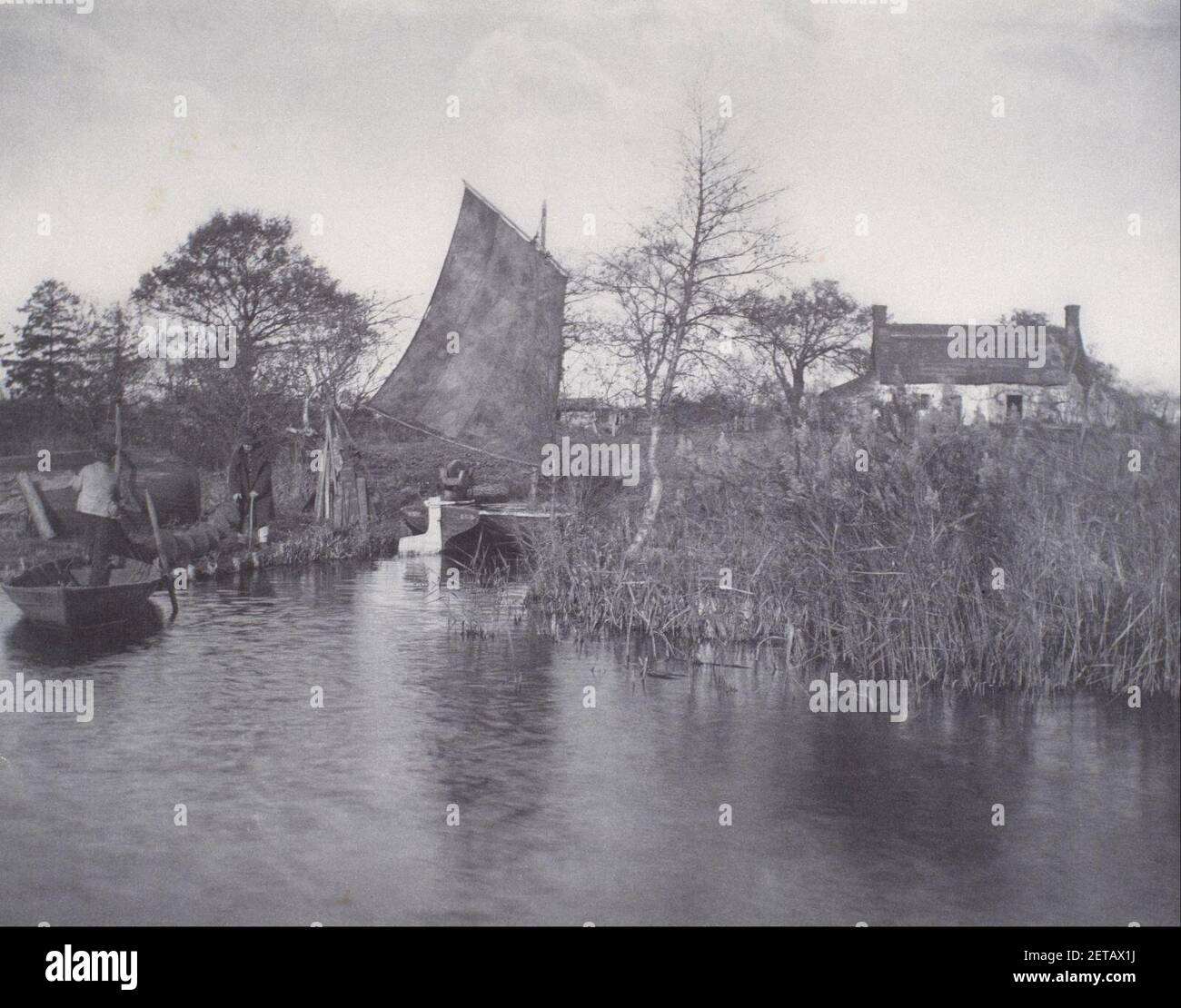 Peter Henry Emerson - A Broadman's Cottage Stock Photo - Alamy