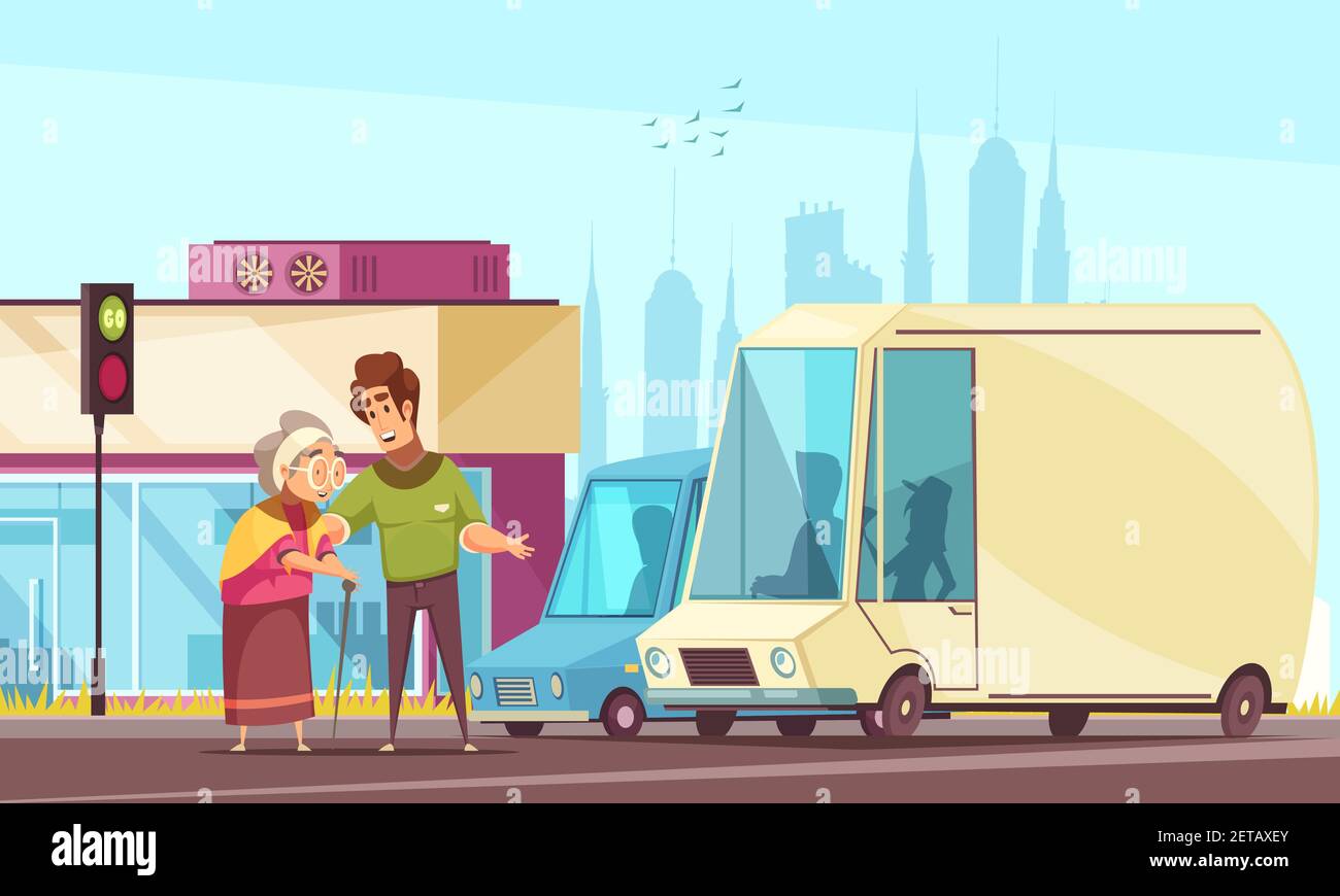 Road crossing help Stock Vector Images - Alamy