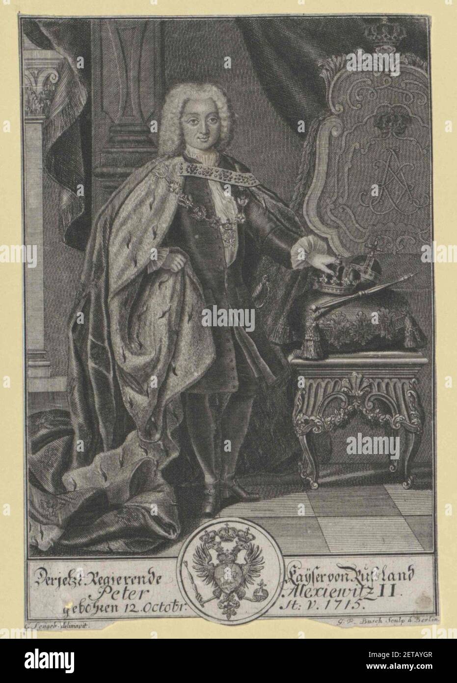 Peter II of Russia (engraving) 04 Stock Photo - Alamy