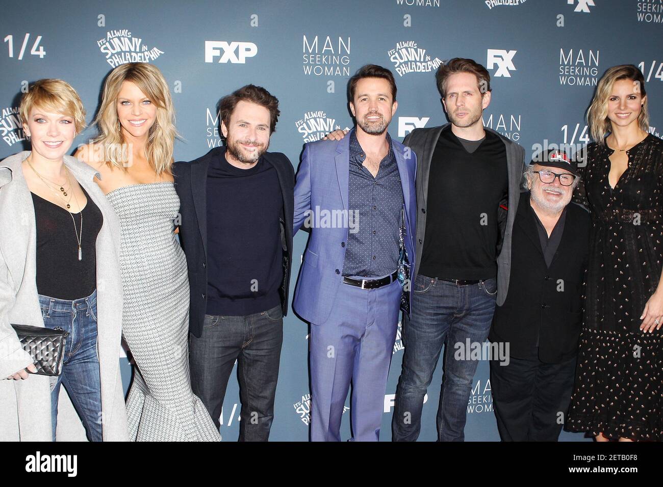 Mary Elizabeth Ellis, Kaitlin Olson, Charlie Day, Danny DeVito attend the Premiere Of FXX's "It ...