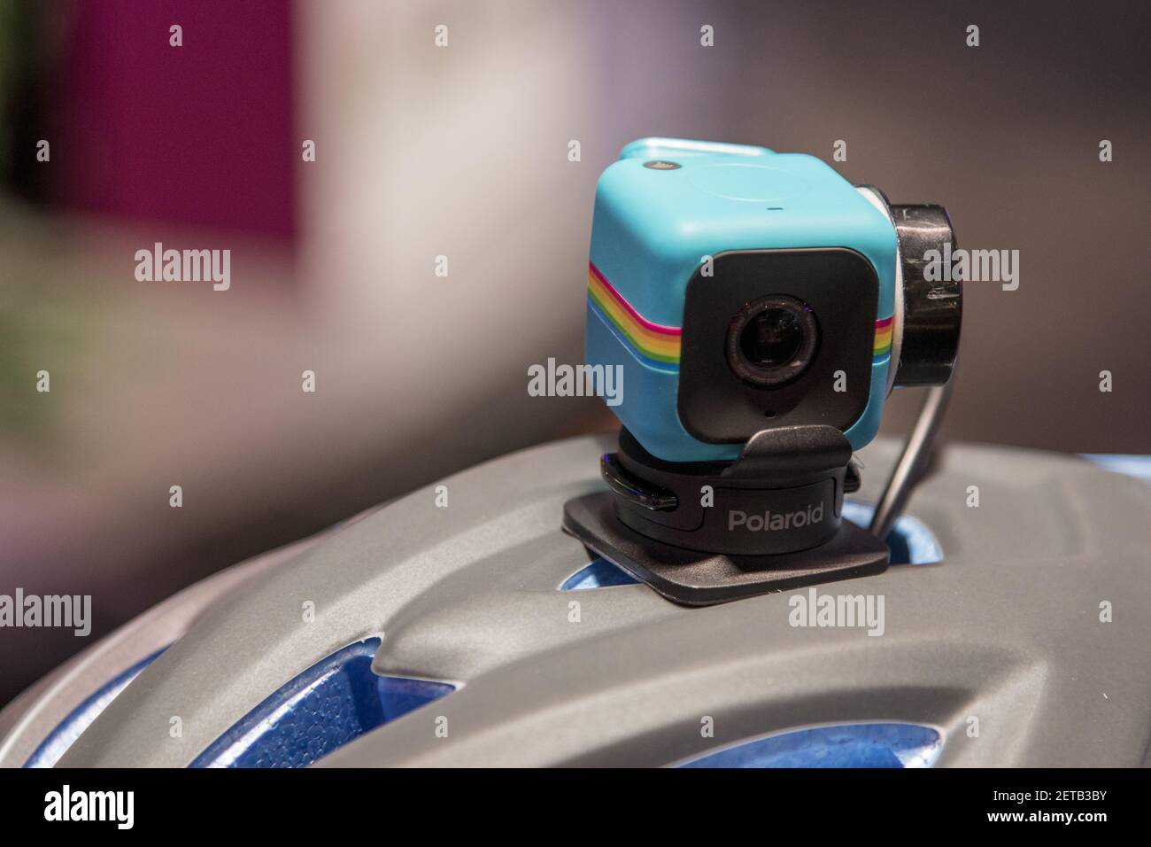 Polaroid action camera in the Polaroid Booth at the Consumer ...