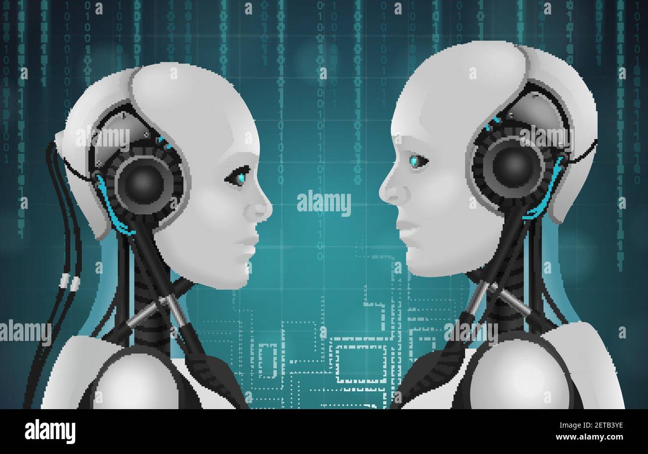 Female robot android with realistic face Stock Vector Images - Alamy