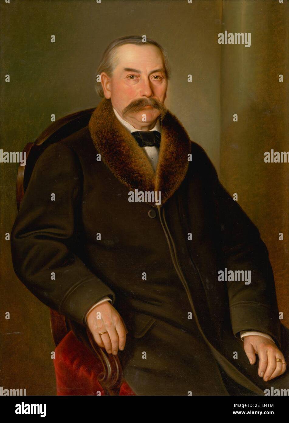 Peter Michal Bohúň - Samuel Daniel Benjač. Portrét muža v kožuchu Stock ...