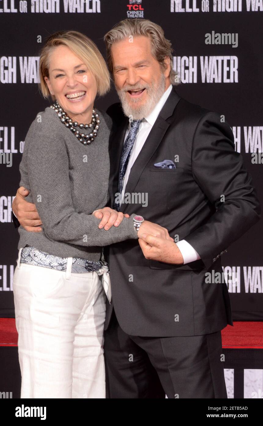 Jeff Bridges, Sharon Stone at the Jeff Bridges Hand and Foot Print ...