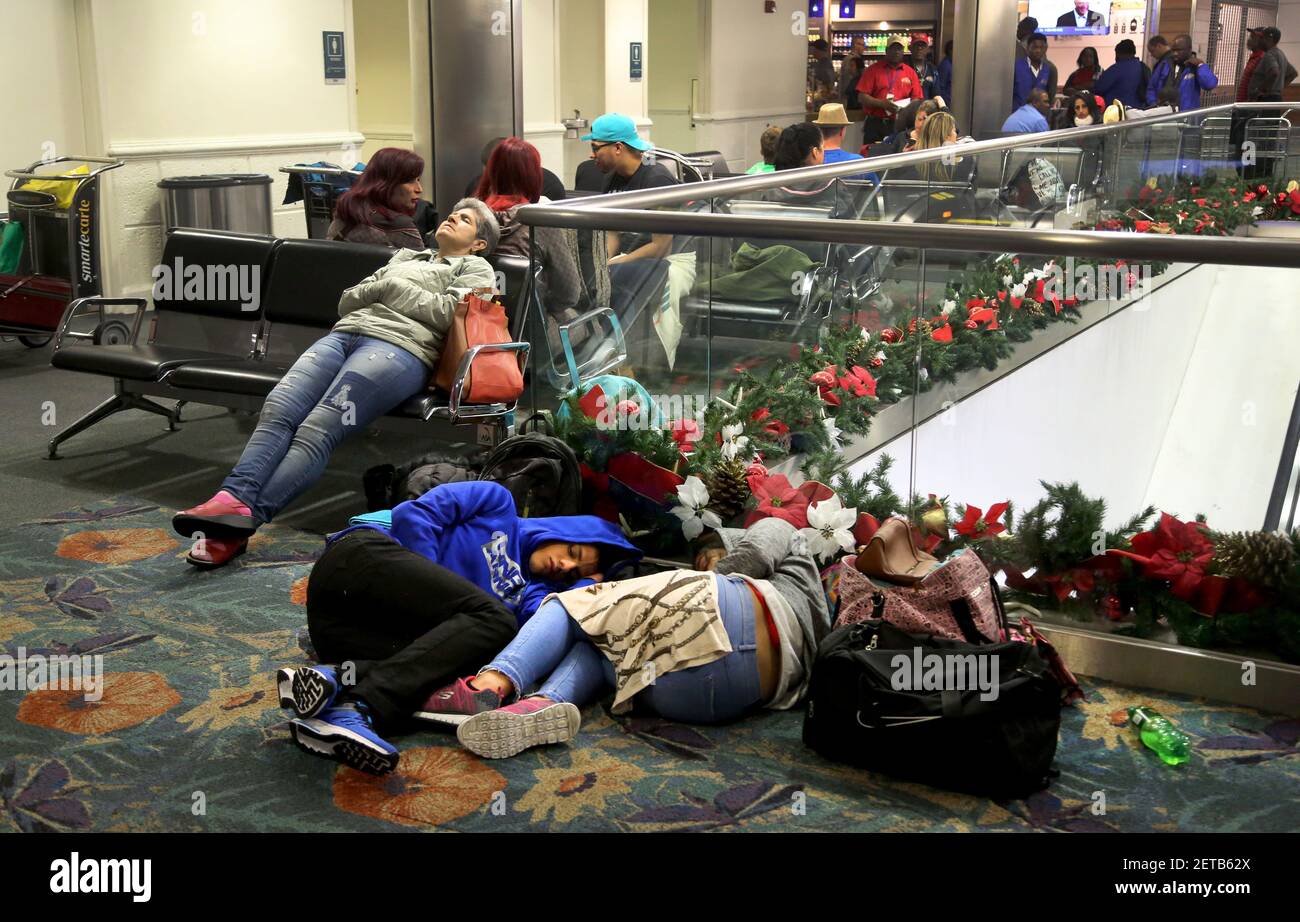 Passengers sleep in Terminal 4 after Fort Lauderdale International ...
