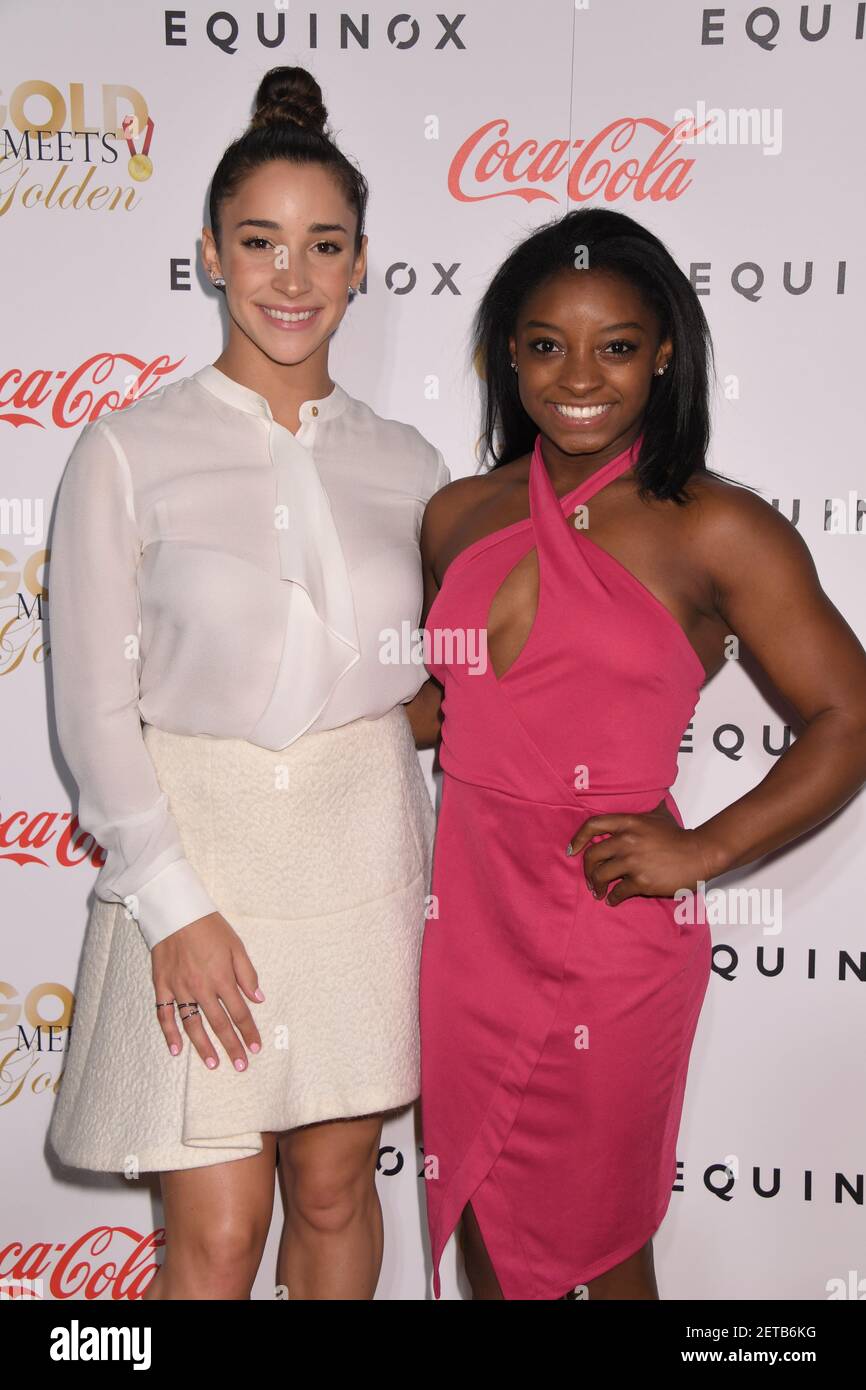 Aly Raisman, Simone Biles arrives to Gold Meets Golden Event, held at ...